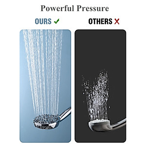 BOWGER Shower Head with Handheld High Pressure Multi-Function 7 modes, Built-in Power Wash to Clear Tub, Tile & Pets, 5” High Flow Hand Held Rain Showerhead with Extra Long Hose and Adjustable Bracket