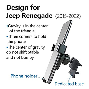 musttrue LUNQIN Car Phone Holder for 2015-2023 Jeep Renegade SUV Auto Accessories Navigation Bracket Interior Decoration Mobile Cell Phone Mount