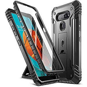 Poetic Revolution Series for LG K51 Case, LG Reflect Case, LG Q51 Case, Full-Body Rugged Dual-Layer Shockproof Protective Cover with Kickstand and Built-in-Screen Protector, Black