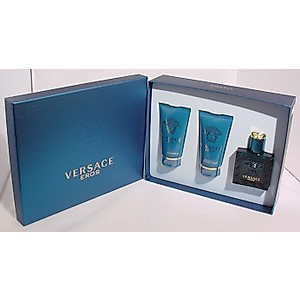 Versace Eros EDT Spray 1.7 Oz + After Shave 1.7 Oz + Shower Gel 1.7 Oz