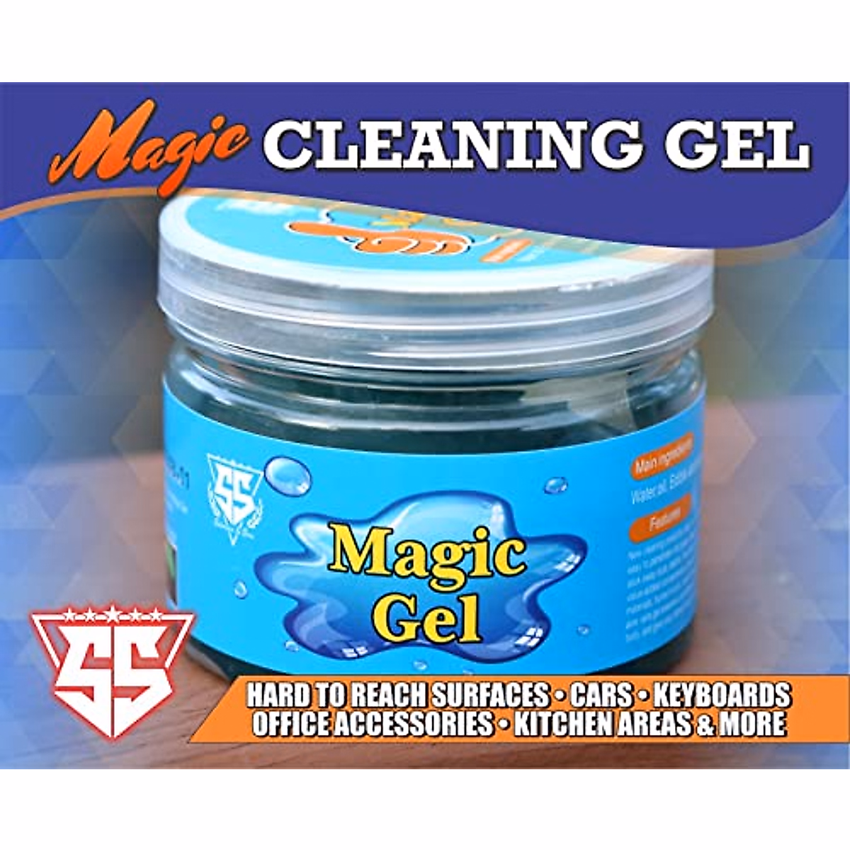 Cleaning Slime Gel for Car -Dust Cleaning Gel for Keyboard - Safe & Reusable Car Slime -Easy-to-Use Car Cleaning Kit -Universal Dust Cleaner for Home & Office -Laptop Cleaning Gel (160g) Blue