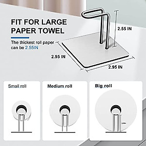ESINAM Magnetic Paper Towel Holder Upgraded Version, Strong Magnets RV Paper Towel Holder Wall Mount for Refrigerator & Grill, Pegboard Hanging Paper Towel Holder - Premium Silver Stainless Steel