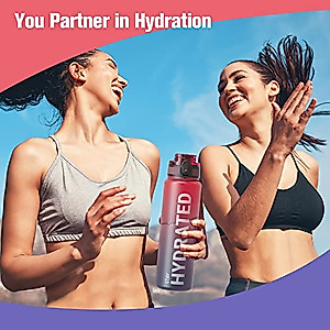 Sahara Sailor Water Bottles, 25oz Motivational Sports Water Bottle with Time Marker - Times to Drink - Tritan, BPA Free, Wide Mouth Leakproof, Fast Flow Technology with Clean Brush (1 Bottle)