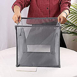 Pop Up Laundry Baskets - Mesh Collapsible Laundry Hampers Storage with Handle - Foldable for Washing Storage, Great for The Kids Room, College Dorm, Travel Organizer (Grey)