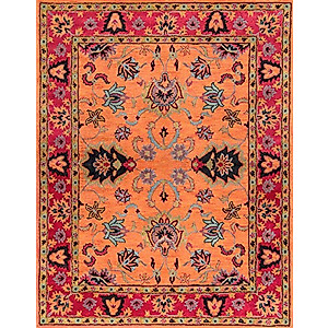 nuLOOM Montesque Hand Tufted Wool Area Rug, 8' Round, Orange