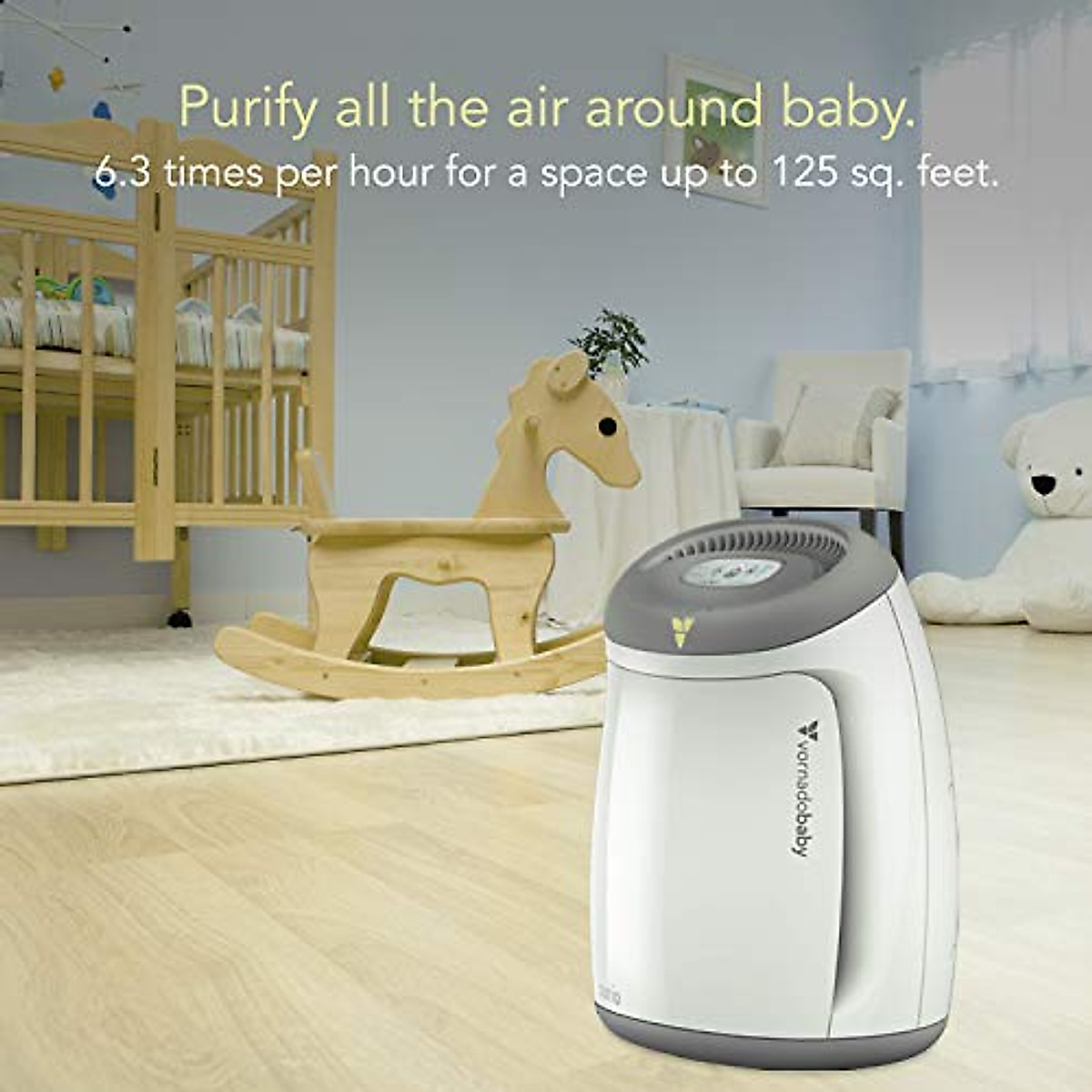 Vornadobaby Purio Nursery Air Purifier with True HEPA Filter, Safety Features, and Soothing Glow