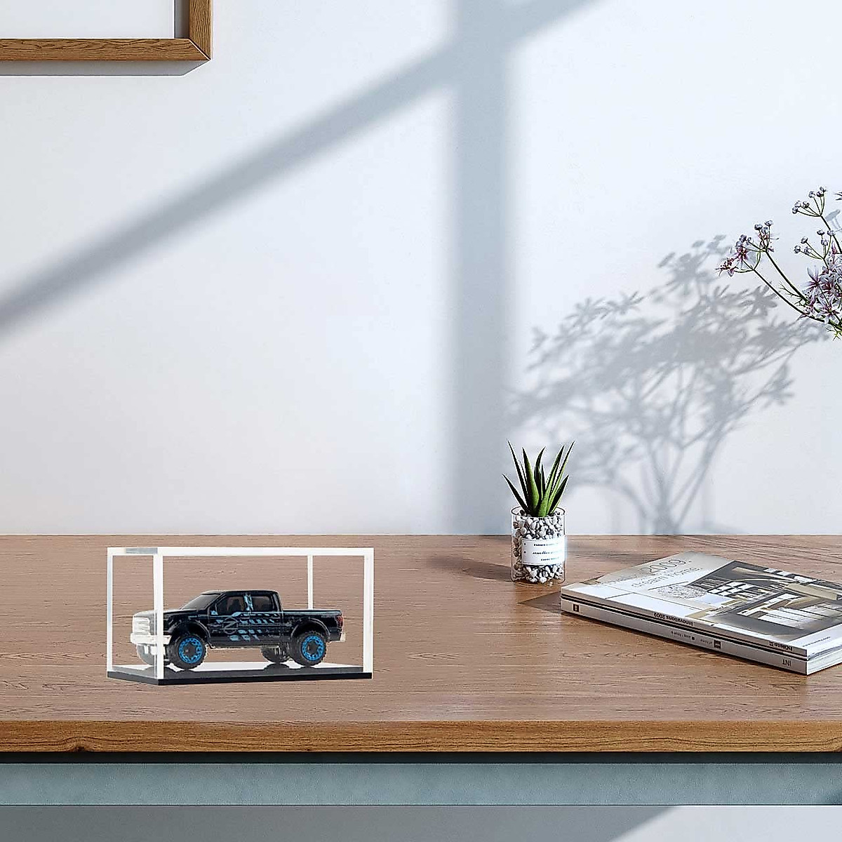 2 Pack Clear Acrylic Hot Wheels Display Case Hotwheels Matchbox 1/64 Scale Toy Model Cars Display Case UV Protect Storage Collectors