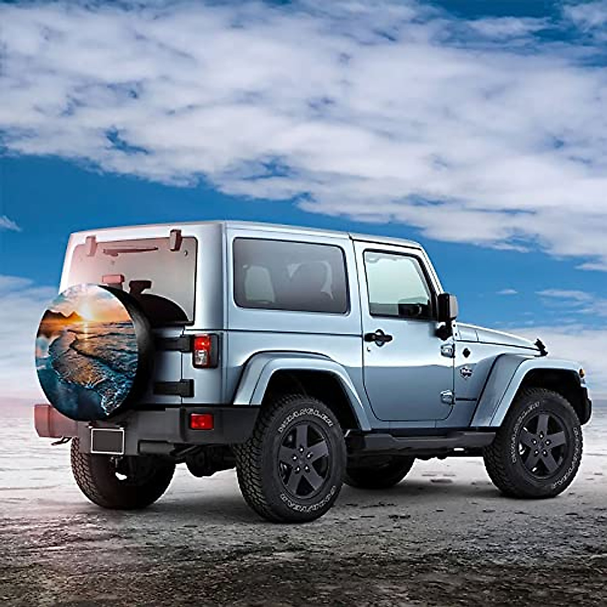 Zhung Ree Spare Tire Cover Amazing Beach Sunset Tire Cover Waterproof Dust-Proof Universal for Jeep,Trailer, RV, SUV and Many Vehicle 14 inch