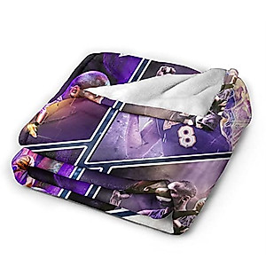 DomSem Basketball Cozy Throw Blanket Sports Style Soft Flannel Blankets Warm Plush Bed Blanket Couch Living Room Sofa Warm Throw Blanket for Adult Teen 80x60ininch