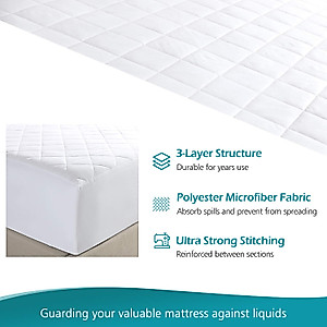 HAOK Waterproof for Water Heated Mattress Pad King Size -Diamond Quilted Down Alternative Mattress Protector Cover Fitted Up to 16” Deep Pocket