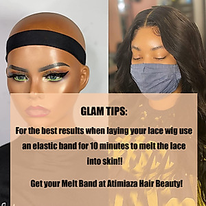 Atimiaza 2 Pcs Elastic Bands for Wig, Lace Melting Edge Wrap to Lay Edges (Black, Pack of 2)