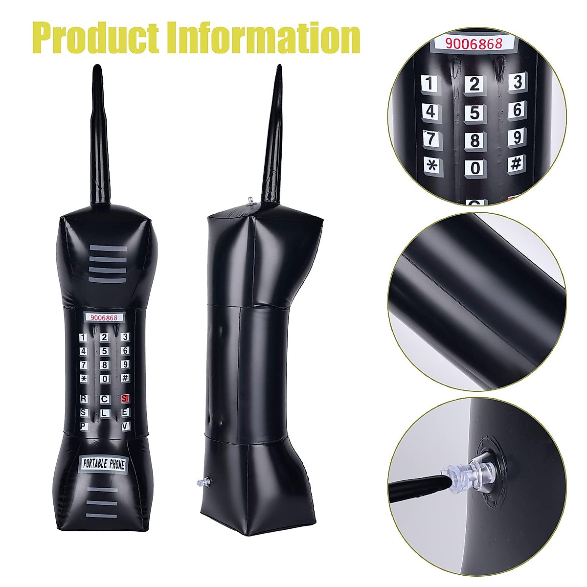 AYRXG Inflatable Boom Box 90s Phone Prop Inflatable Mobile Phones Inflatable Microphones for 80s 90s Party Decorations Inflatable Props for Hip Hop Theme Birthdays Party Supplies