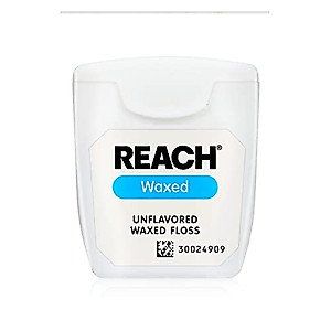 Reach Waxed Dental Floss Bundle | Effective Plaque Removal, Extra Wide Cleaning Surface | Shred Resistance & Tension, Slides Smoothly & Easily, PFAS FREE | Unflavored, 55 YD, 6pk
