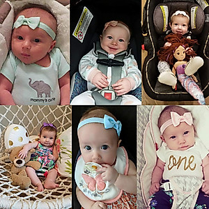 WillingTee Baby Girls Headbands Tiny Bows 2.75" Grosgrain Ribbon Hair Bow Hair Band Hair Accessories for Baby Girls Infants Toddlers Kids Newborns