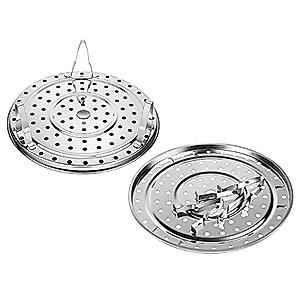 Steamer Rack 8.5 Inches 304 Stainless Steel Steaming Rack Steam Tray with Removable Legs for Steamer Cookware Instant Pressure Cooker Multi-functional Steamer Basket