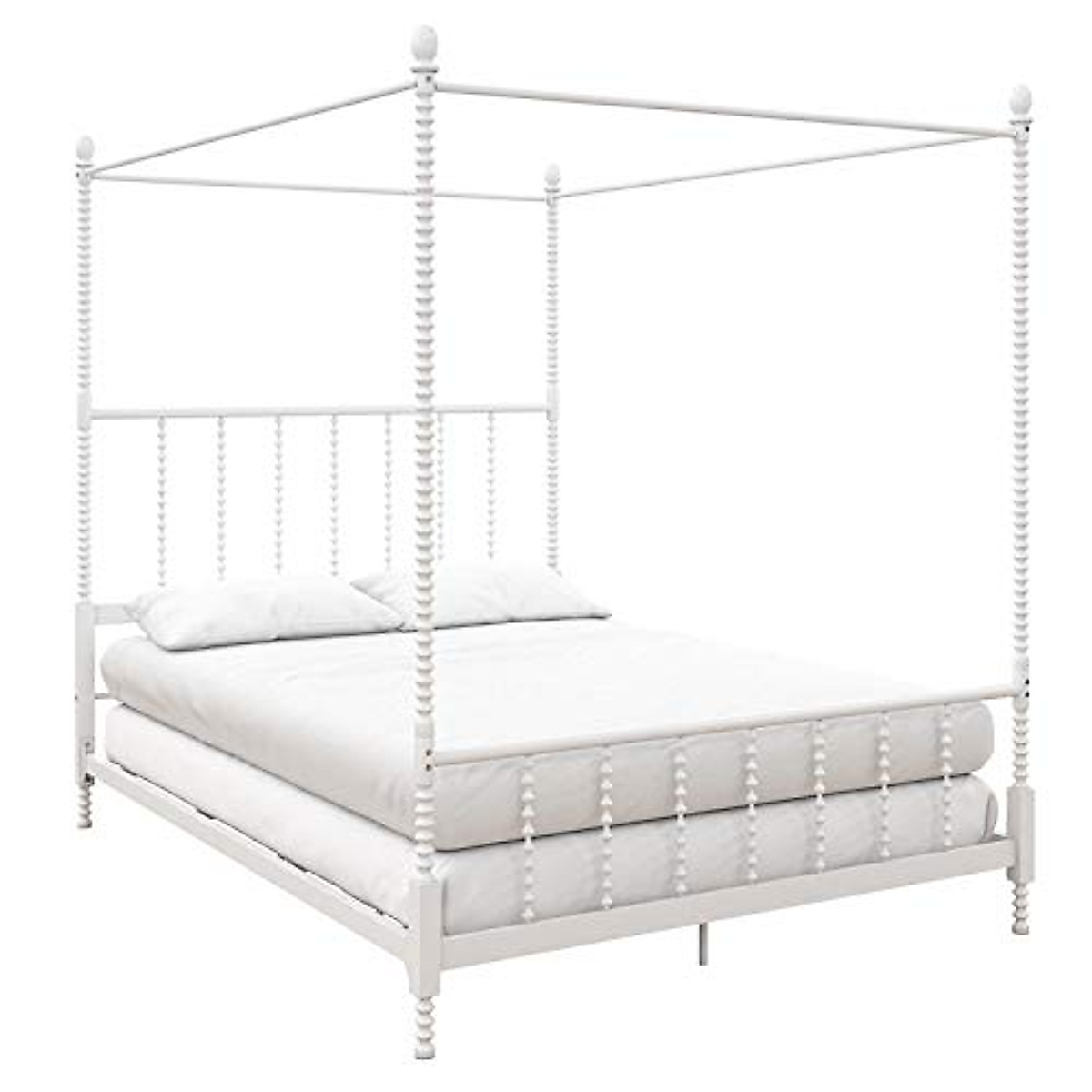 DHP Emerson Metal Canopy Bed in Queen Size Frame in White