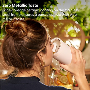 W&P Porter Insulated Tumbler 20 oz | No Metallic Aftertaste Ceramic Coated for Water, Coffee, & Tea | Wide Mouth Vacuum Insulated | Dishwasher Safe, Terrazzo Blush