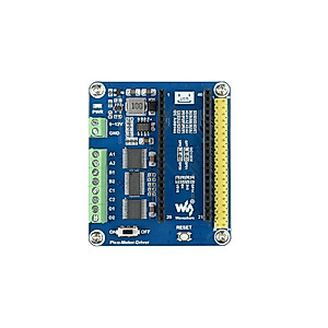 waveshare DC Motor Driver Module for Raspberry Pi Pico, Driving up to 4X DC Motors, Onboard PCA9685 PWM Driver, TB6612FNG Dual H Bridge Motor Driver and 5V Regulator, Suitable for 2WD or 4WD Driving
