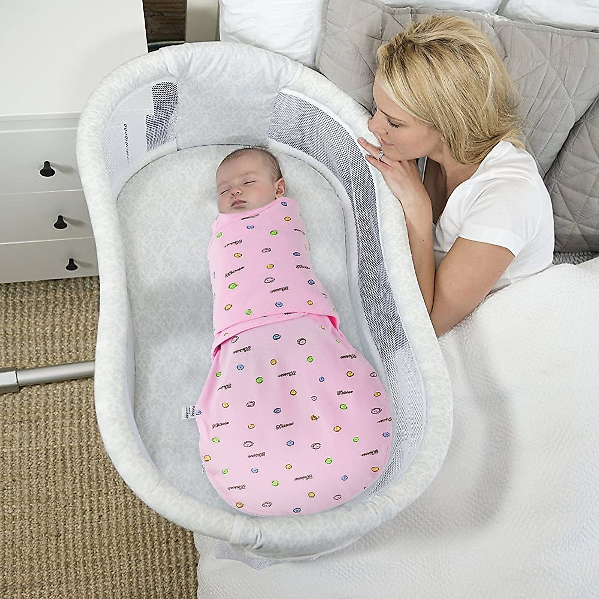 Knirose 3-Way Adjustable Wearable Swaddle Blanket Sleep Sack, Easy Diaper Changing Transition Sleeping Bag Swaddles with Bottom Zipper, Infant Wrap Blankets for Newborn Baby Boys Girls, 100% Cotton