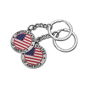 12pcs NYC US United States of America Keychain Metal Key Ring Star Stripe US Flag Souvenir Patriotic Christmas Gift