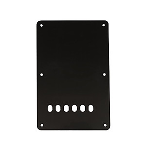 Musiclily 6 Hole Guitar Back Plate Tremolo Cavity Cover Backplate for China Made Squier Guitar Parts,3Ply Black