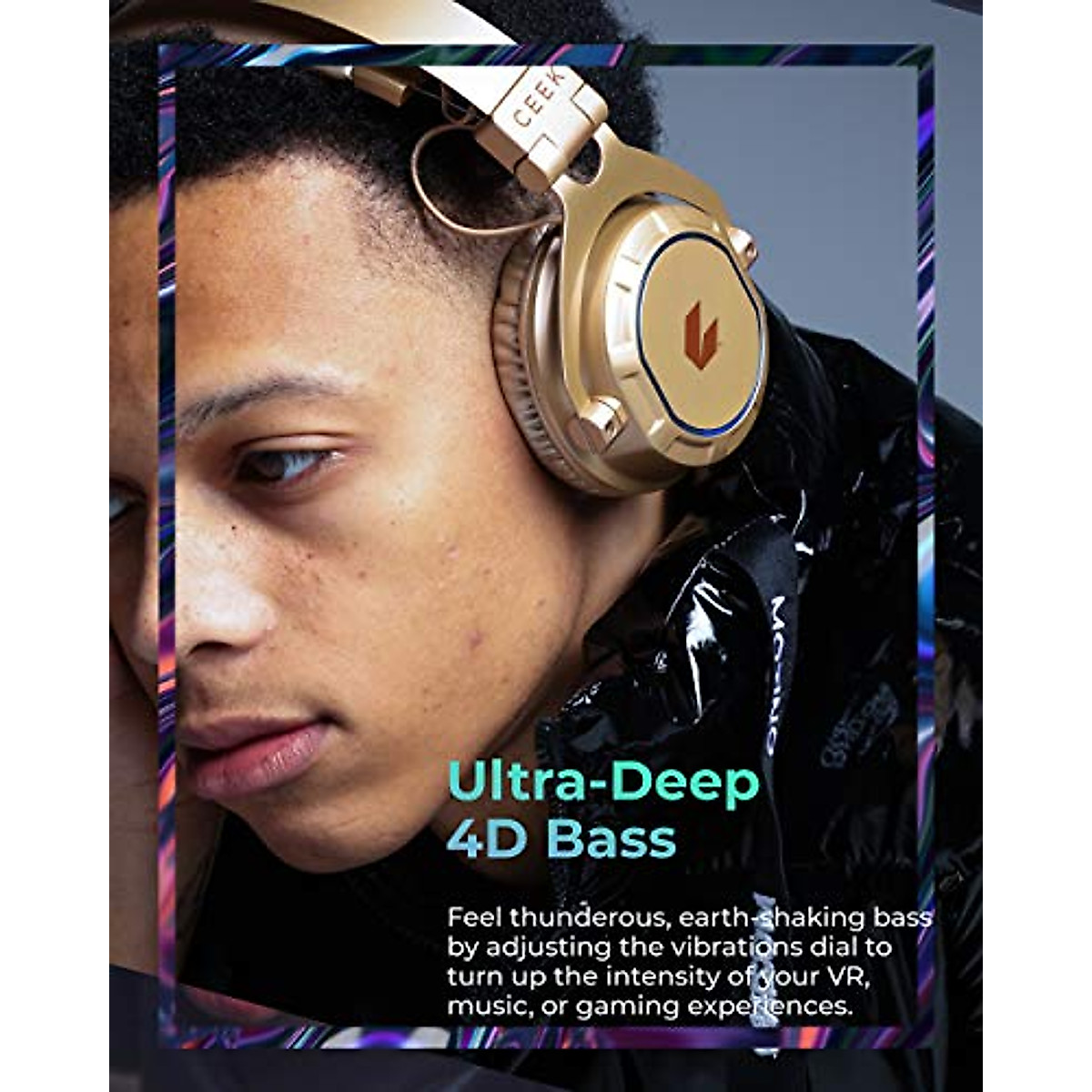 CEEK VR 360 Advanced Wireless Bluetooth Headphones, Gold