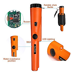 Pinpoint Metal Detector Pinpointer - 360°Search Treasure Pinpointing Finder Probe Belt Holster for Adults and Kids