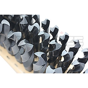 Accusize Industrial Tools 32 Pcs Hss 1/2'' Shank S&D Drill Set, 33/64'' to 1'' by 64Ths, Silver and Deming Drill, H516-6506