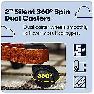 Serta Big and Tall Executive Office Chair with Wood Accents Adjustable High Back Ergonomic Lumbar Support, Bonded Leather, 30.5D x 27.25W x 43.5H in, Brown