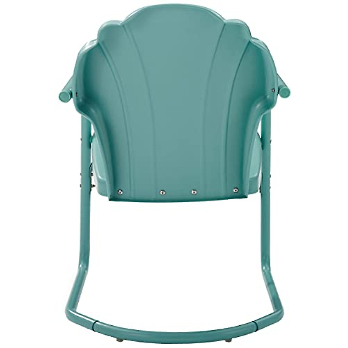 Crosley Furniture CO1029-BL Tulip Retro Outdoor Metal 2-Piece Armchair Set, Pastel Blue Satin