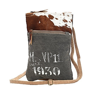Myra Bag VP11 Cowhide & Upcycled Canvas Crossbody Bag S-1156