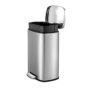 KACKAR 13.2 Gallon Trash Can, Stainless Steel Step On Kitchen Garbage Can