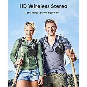 Outdoor Waterproof Bluetooth Speaker,Kunodi Wireless Portable Mini Shower Travel Speaker with Subwoofer, Enhanced Bass, Built in Mic for Sports, Pool, Beach, Hiking, Camping (Black)