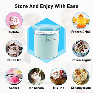 ULTAC Replacement for Ninja Creami Deluxe Pints and Lids – 4 Pack, 24oz Ice Cream Maker Pints, Compatible with Ninja Creami NC501 NC500 Series, Leakproof, Reusable, Dishwasher Safe, Family Size