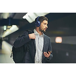 Sony Noise Cancelling Headphones WHCH700N: Wireless Bluetooth Over The Ear Headset with Mic for Phone-Call and Alexa Voice Control -Blue.(Renewed)