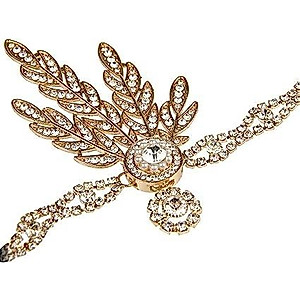 Ro Rox 1920's Great Gatsby Party Boho Bridal Wedding Flapper Headband Headpiece - Gold