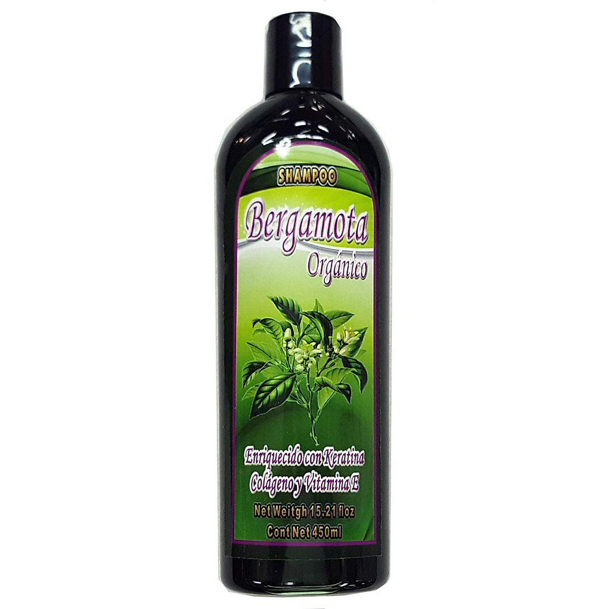 Bergamota Organico Shampoo 15.21 Fl Oz Enriquecido con Keratina, Colageno y Vitamina E