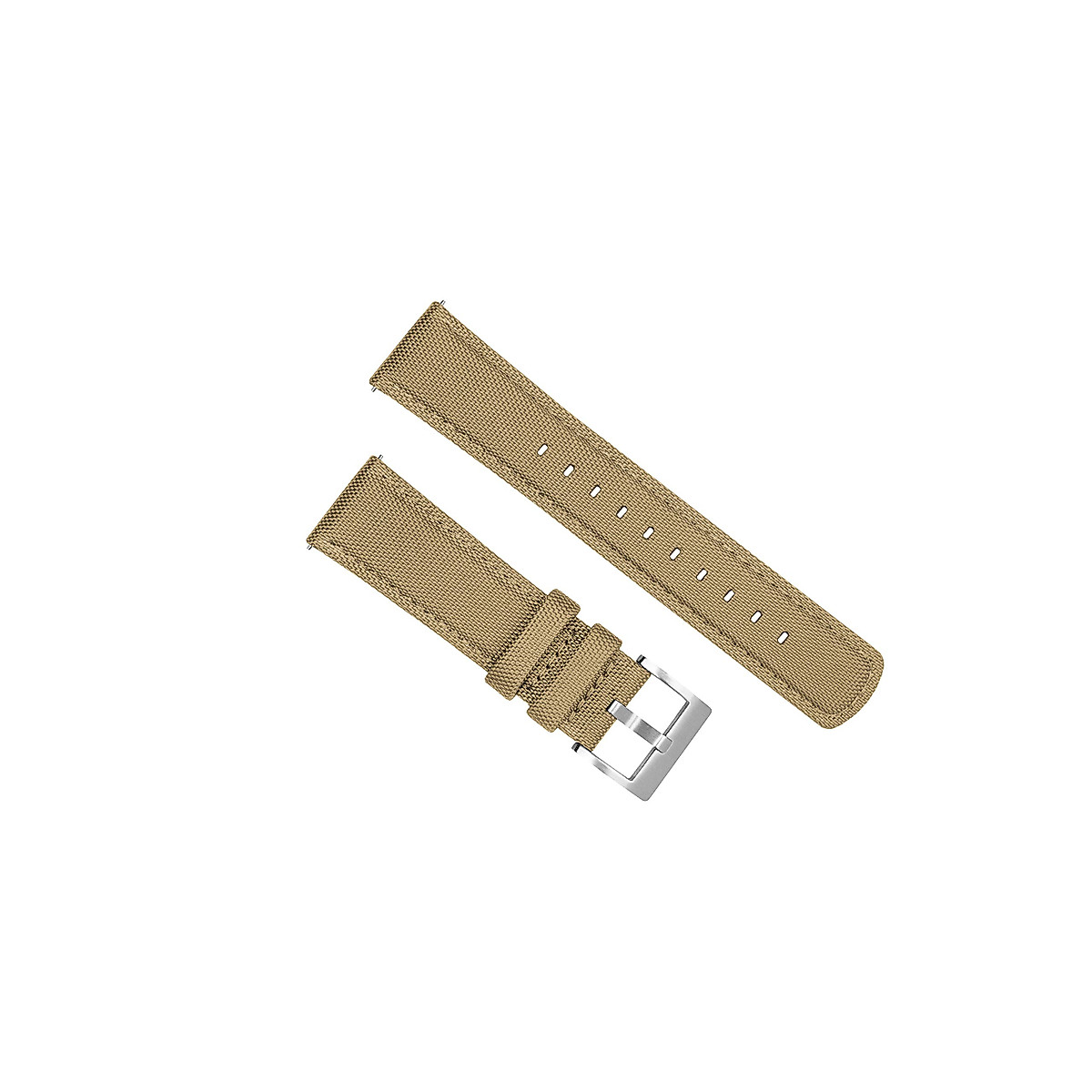 BARTON WATCH BANDS 20mm Khaki Tan Sailcloth Quick Release Premium Nylon Weave