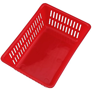 SHEUTSAN 30 Pack Small Red Storage Baskets, 6.1 x 4.5 x 2.3 Inch Mini Plastic Storage Baskets, Rectangular Plastic Tray Organizer for Home, Office