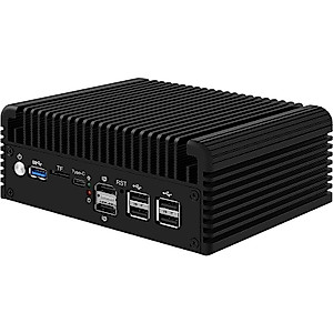 CWWK Fanless Mini PC Intel N Series-N305(8C/8T up to 3.8GHz) Low Power Processor, DDR5, 6x2.5GbE Intel I226V, 4K Display Outputs,M.2 NVMe, SATA3.0, 5 USB Ports, Firewall Router (N305-6L Barebone)
