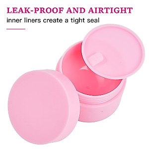 Plastic Containers Akamino White Plastic Lotion Jar with Inner Liners and Dome Lids for Make-up Cosmetic, Creams, Lotions, Refillable Travel Airtight Container Storage (1.25 Oz, 37 ML, 12 PCS, Pink)