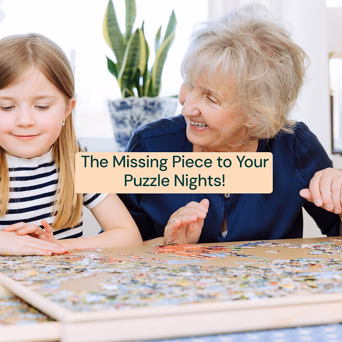 PlayVibe 1500 Piece Rotating Puzzle Board with Drawers and Cover - Sturdy Jigsaw Puzzle Table with 6 Drawers 26" x 35" - Portable Puzzles Boards with Lazy Susan, Wooden, Spinning Puzzles Accessories