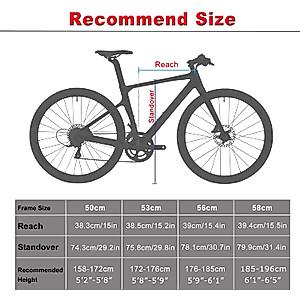 KABON Carbon Road Bike, 700C Carbon Fiber Frame Road Bike with Shimano 105 22 Speed Disc Brake Racing Bicycle for Men and Women