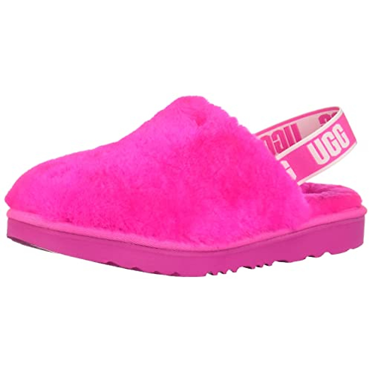 UGG Girls K Fluff Yeah Clog Slipper, Rock Rose, 6 Big Kid