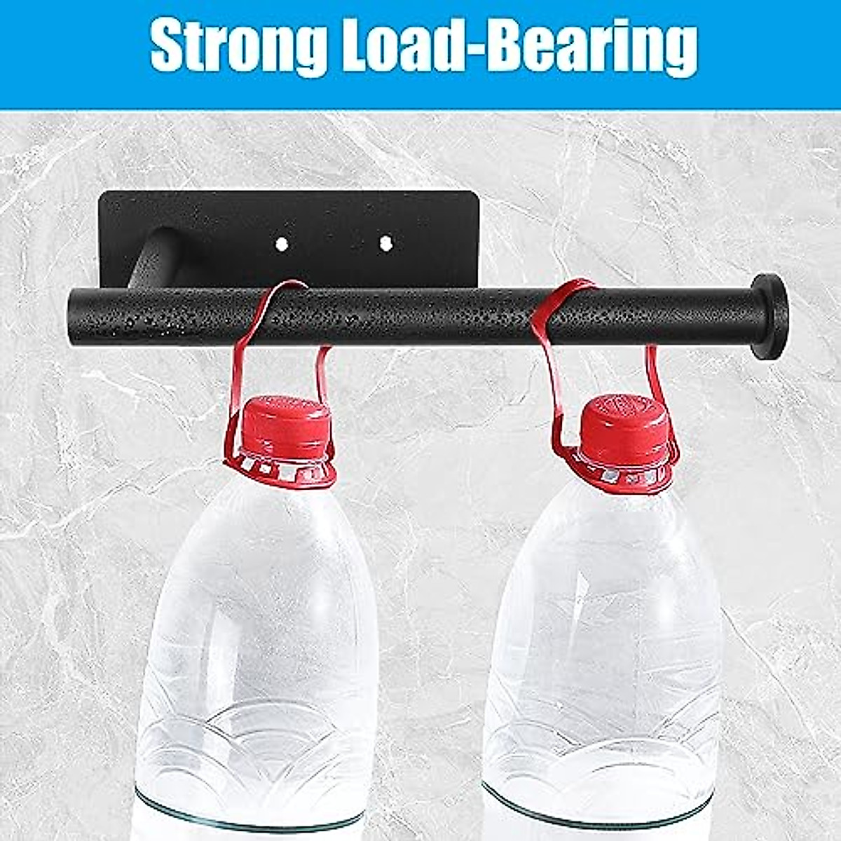 Baocuz-9 Inch Self Adhesive Hand Towel Holder, SUS 304 Stainless Steel Wall Mounted Towel Holder, Suitable for Bathroom, Kitchen, Cabinets（Black）