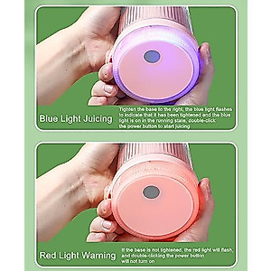 Cutify Portable Smoothie Blender, Cutify Personal Blender, Cutify Fresh Juice, Waterproof Personal Blender, 380ml Lightweight USB Cordless Portable Stainless Steel Kitchen Tools (Blue)