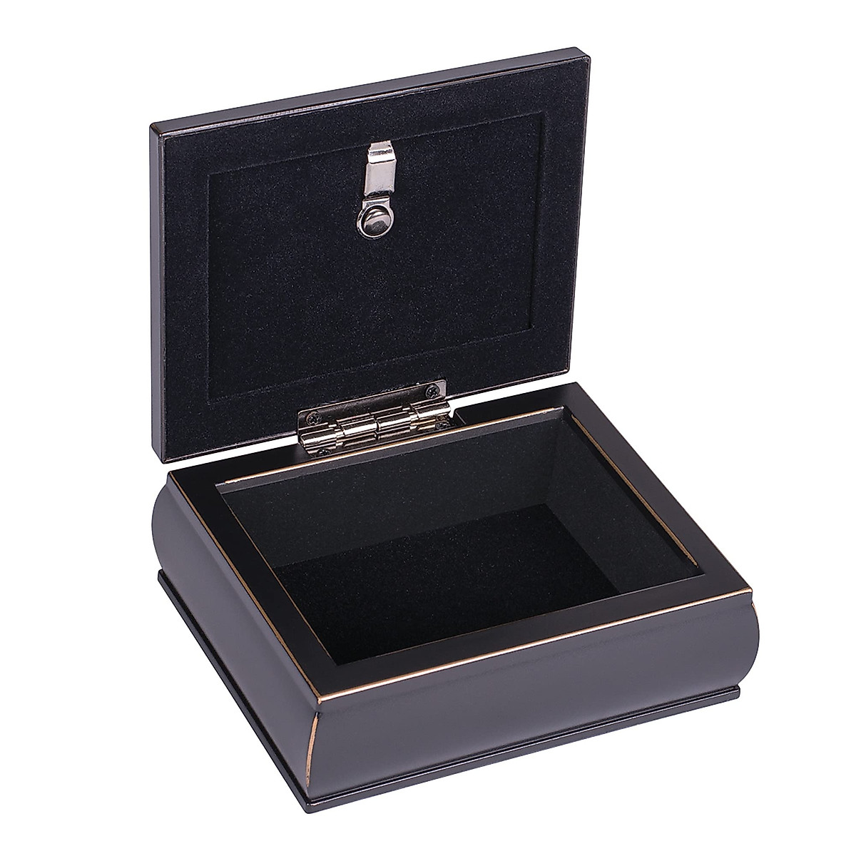 Elanze Designs Cottage Garden First Holy Communion Black Rope Trim 4.5 x 3.5 Tiny Square Jewelry Keepsake Box