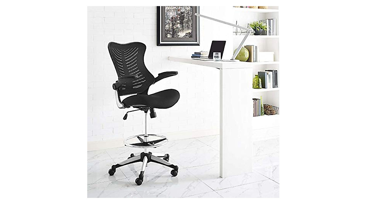Modway Charge Drafting Chair | Tall Office Reception Stool