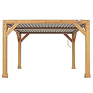 Yardistry 10 x 12 Meridian Wood Room with Louvered Roof