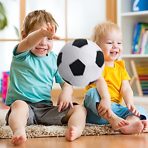 Chalyna 2 Pieces Plush Soccer Balls Soccer Ball Stuffed Pillow Black and White Soft Throw Pillows for Girls and Boys Soccer Ball Themed Room Decor Sport Themed Party Decoration, 7.5 Inch